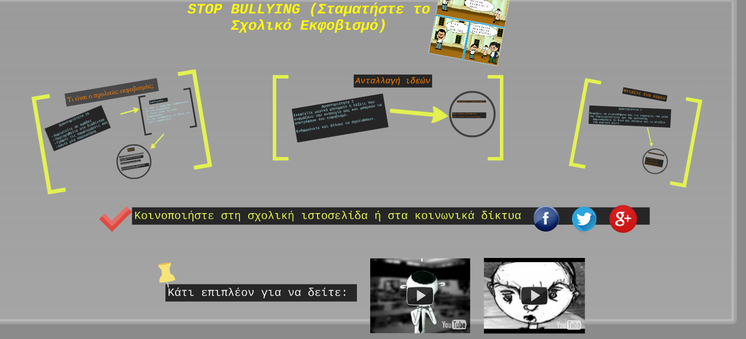 "Stop Bullying" Διαθεματικό Πρόγραμμα / Παρουσίαση Prezi | Πλαστελίνη